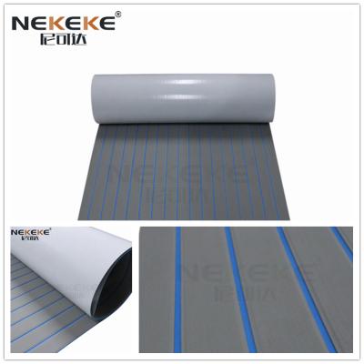 China Self Adhesive EVA Deck Sheet Dark Grey Blue Straight Stripe for sale