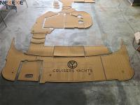 China 1999 Cruiser Yachts 3870 Express Swim Platform Cockpit EVA Faux Teak Deck Mat Marine Flooring Pad for sale