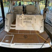 China 1999 Cruiser Yachts 3870 Express Swim Platform Cockpit EVA Faux Teak Deck Mat Marine Flooring Pad for sale