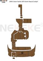 China 1999 Cruiser Yachts 3870 Express Swim Platform Cockpit EVA Faux Teak Deck Mat Marine Flooring Pad for sale