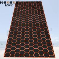 China Self Adhesive CNC EVA Deck Sheet Black Orange Honeycomb Pattern for sale