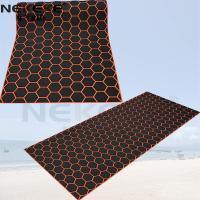 China Self Adhesive CNC EVA Deck Sheet Black Orange Honeycomb Pattern for sale