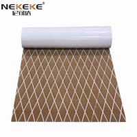 China Self Adhesive CNC EVA Deck Sheet Light Brown White Diamond Pattern for sale