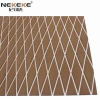 China Self Adhesive CNC EVA Deck Sheet Light Brown White Diamond Pattern for sale