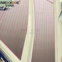 China Self Adhesive CNC EVA Deck Sheet Light Grey Peach Stripe Pattern for sale