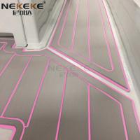 China Self Adhesive CNC EVA Deck Sheet Light Grey Peach Stripe Pattern for sale