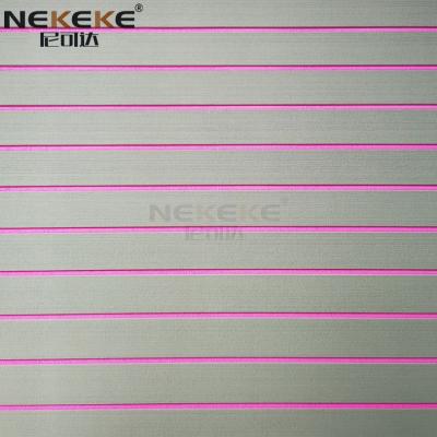 China Self Adhesive CNC EVA Deck Sheet Light Grey Peach Stripe Pattern for sale