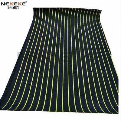 China Self Adhesive CNC EVA Deck Sheet Black Yellow Stripe Pattern for sale
