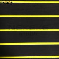 China Self Adhesive CNC EVA Deck Sheet Black Yellow Stripe Pattern for sale