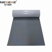 China Self Adhesive EVA Deck Sheet Dark Grey Blue Stripe Pattern for sale