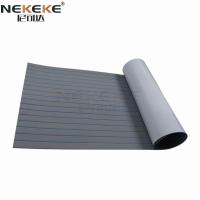 China Self Adhesive EVA Deck Sheet Dark Grey Blue Stripe Pattern for sale