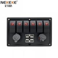 China 6 Gang ABS Switch Panel 50A Anderson Socket Power Socket and Dual USB Socket for sale