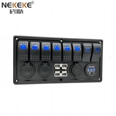 China 8 Gang ABS Switch Panel 50A Anderson Socket Power Socket and Dual USB Socket for sale