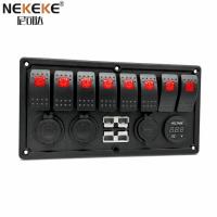 China 8 Gang ABS Switch Panel 50A Anderson Socket Power Socket and Dual USB Socket for sale