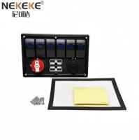 China 6 Gang Rocker Switch Panel With Dual USB And Anderson Connectors And Battery Switch for sale