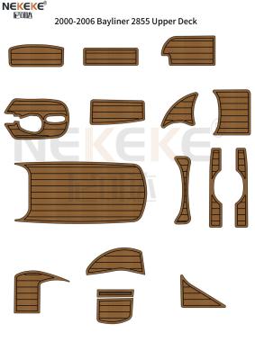China Bayliner 2855 2000-2006 Upper Deck EVA Faux Teak Deck Mat Marine Flooring Pad for sale