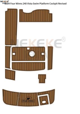 China 2004 Four Winns 248 Vista Swim Platform Cockpit EVA Faux Teak Deck Flooring Marine Mat Pad for sale