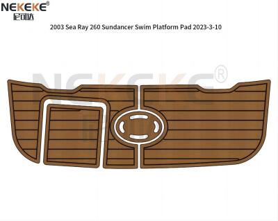 China 2003 Sea Ray 260 Sundancer Swim Platform EVA Faux Teak Deck Flooring Marine Mat Pad for sale
