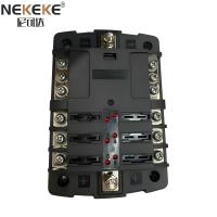 China 6 Way Blade Fuse Holder Negative Bolck Box With LED Light Screw Terminal for sale