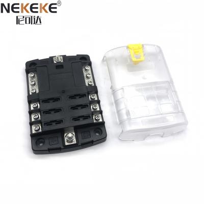 China 6 Way Blade Fuse Holder Negative Bolck Box With Protective Cover Screw Terminal for sale