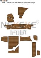 China Maxum 3000 SCR 1999 Swim Platform Cockpit Pad 6mm EVA Faux Teak Marine Deck Mat Flooring for sale