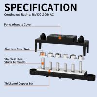 China BB1931-6P Waterproof 6 Way Marine Bus Bar with Nickel Plated Copper for Power Distribution for sale