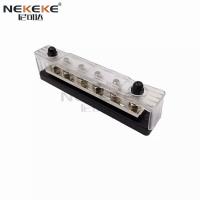 China BB2108 150A Heavy Duty 4 Stud Bus Bar with Tin-Plated Copper and Flame Retardant ABS for Marine Applications for sale