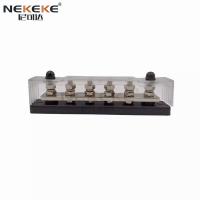 China BB2108 150A Heavy Duty 4 Stud Bus Bar with Tin-Plated Copper and Flame Retardant ABS for Marine Applications for sale