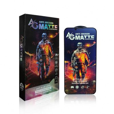 China 18D Airbag Full Glue 2.5D Glass Screen Protector Anti Blue Purple Light Screen Protector For IPhone Samsung for sale