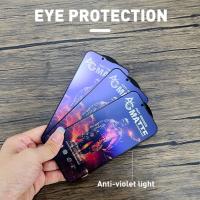 China 18D Airbag Full Glue 2.5D Glass Screen Protector Anti Blue Purple Light Screen Protector For IPhone Samsung for sale