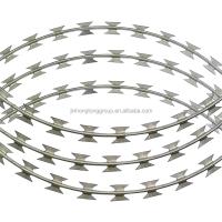 China CBT-65 Flat Razor Barbed Wire Fence/ Flat Wrap Razor Wire with BTO22 Roll Thickness 0.45±0.05mm for sale