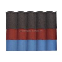 China Surface Color Stone Chip Coated Plain Roof Tiles Stone Coated Metal Roofing Tile Long Span for sale