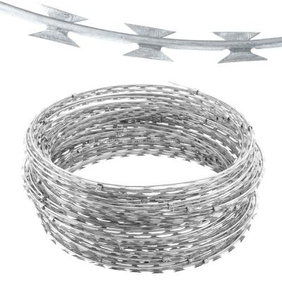China Galvanized Barbed Wire Farm Mesh Fence 500m 50kg Per Roll Barb Roll Razor Wire and Great Protection for sale