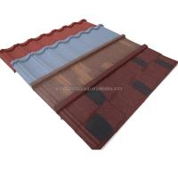 China 665-1000mm Width Hard Metal Roofing Stone Coated Asphalt Roof Sheet for Leisure Facilities High Hardness for sale
