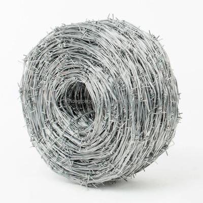 China 500 Meters Barbed Galvanized Iron Wire for Fencing Sample Wire Gauge 1.4mm-2.6mm Galvanized for sale