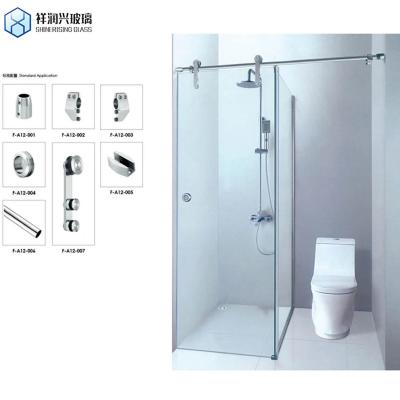 China Double Sliding Door Bathroom Shower Room with Clear Tempered Glass and Aluminum Alloy Frame for sale