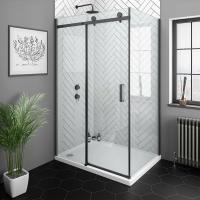 China Outdoors Cabin Design Gold Glass Shower Enclosure with Tempered Glass and Hinged Door for sale