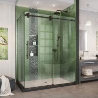 China Outdoors Cabin Design Gold Glass Shower Enclosure with Tempered Glass and Hinged Door for sale