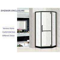 China 80X80 Black Small Square Glass Shower Enclosures Cabin for Home Flat Polished Edge Work for sale