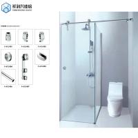 China Modern Minimalist Bathroom Tempered Clear Glass Pivot Shower Door with CE Certificate for sale