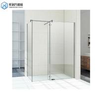 China Modern Minimalist Bathroom Tempered Clear Glass Pivot Shower Door with CE Certificate for sale