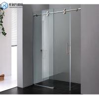 China Bathroom 6mm Tempered Small Shower Screen Silver Pivot Shower Door for Customization for sale