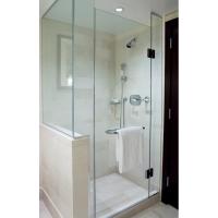 China Half Round Stainless Steel Shower Enclosure with Swing Door and Flat Polished Edge Work for sale