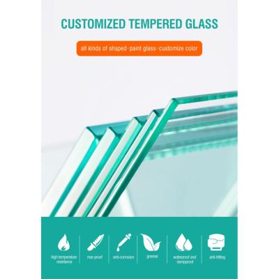 China Modern Style Tempered Glass Panel 4mm 5mm 6mm 8m 10mm 15mm 19mm for Building Security for sale