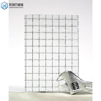 China Customization Wired Narrow Qingdao Shinerising Moru Karatachi Pattern Decorative Glass for sale
