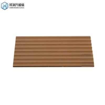 China 3mm-16mm Shinerising Pattern Art Glass Bathroom Door Kitchen Special Modern Style Brown Embossed Glass SGS Tested for sale