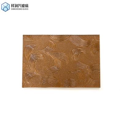 China Custom Patterns Art Glass with Etched Wall Decor 3mm 3.2mm 4mm Brown Embossed Glass for sale