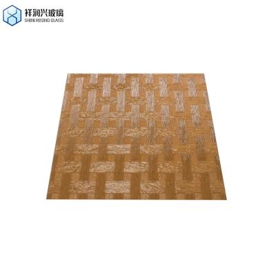 China Best Decorative Clear Pattern Glass Brown Embossed Glass with GB15763.2-2005 Standard for sale