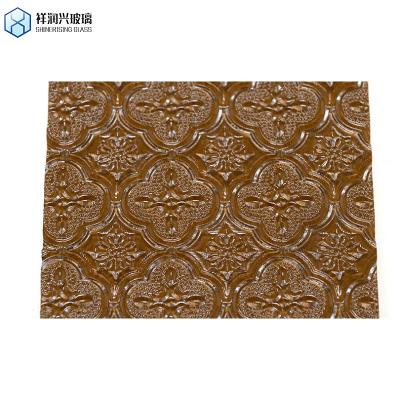 China 3mm-8mm Clear and Colored Qingdao Wired Pattern Glass for Building Brown Embossed Glass for sale