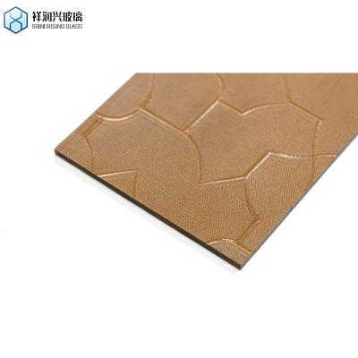 China Shahe 5mm 6mm 8mm 10mm 12mm Moru Figured Pattern Glass Customization Brown Embossed Glass for sale